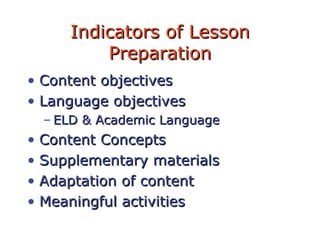 TSR Sheltered Instruction Observation Protocol | PPT