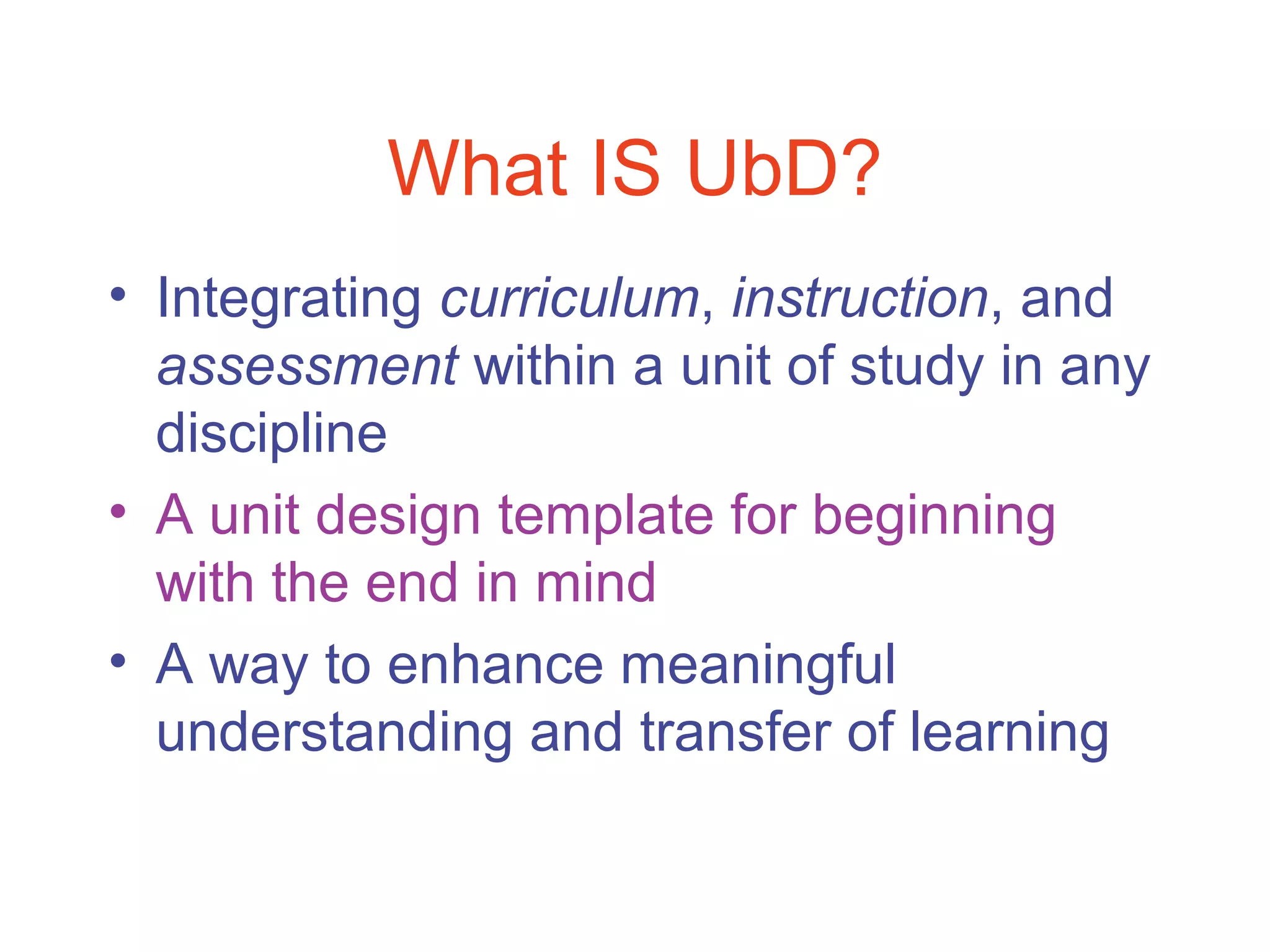 Understanding by Design | PPT