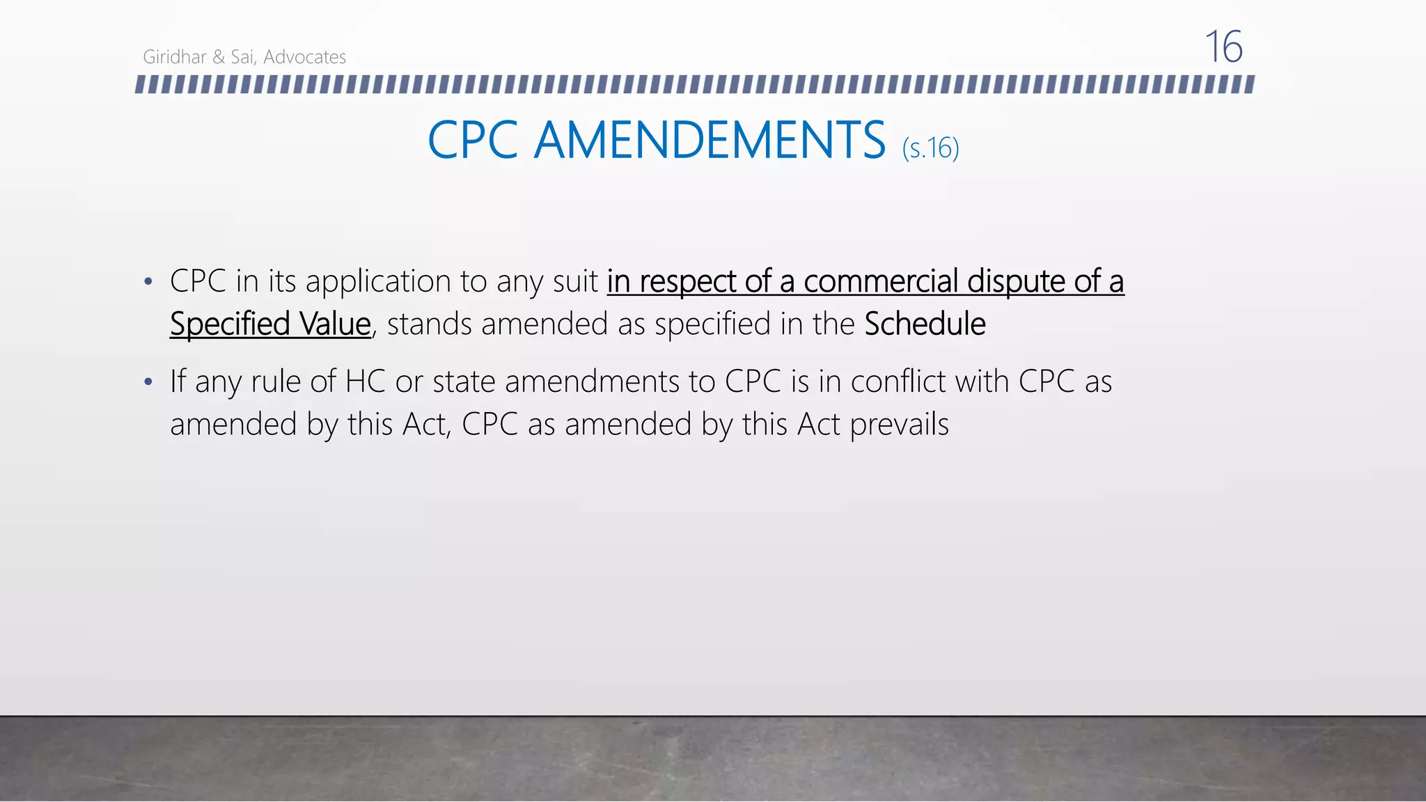 Commercial Courts Act, 2016 | PPTX