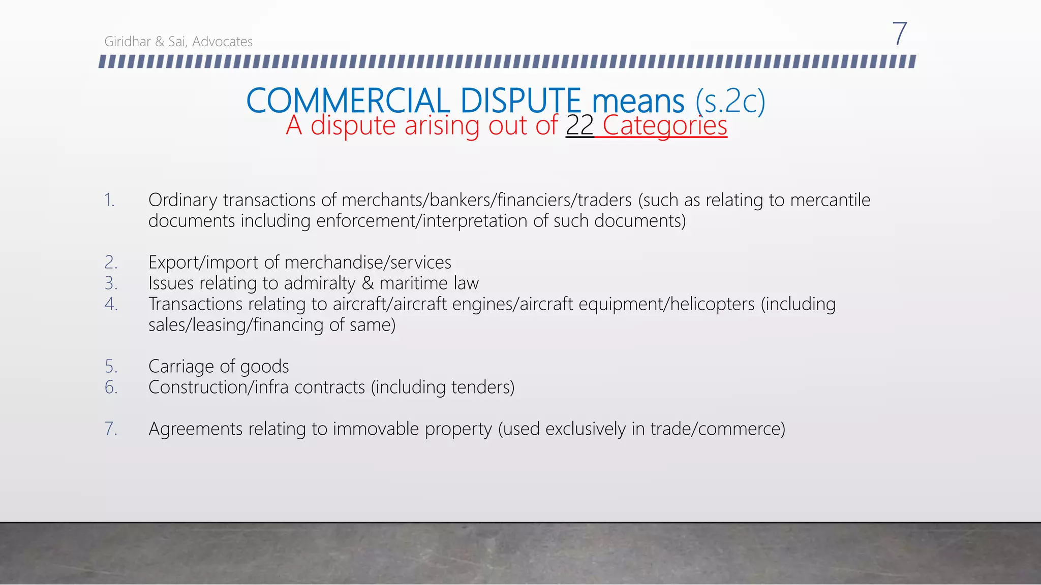 Commercial Courts Act, 2016 | PPTX