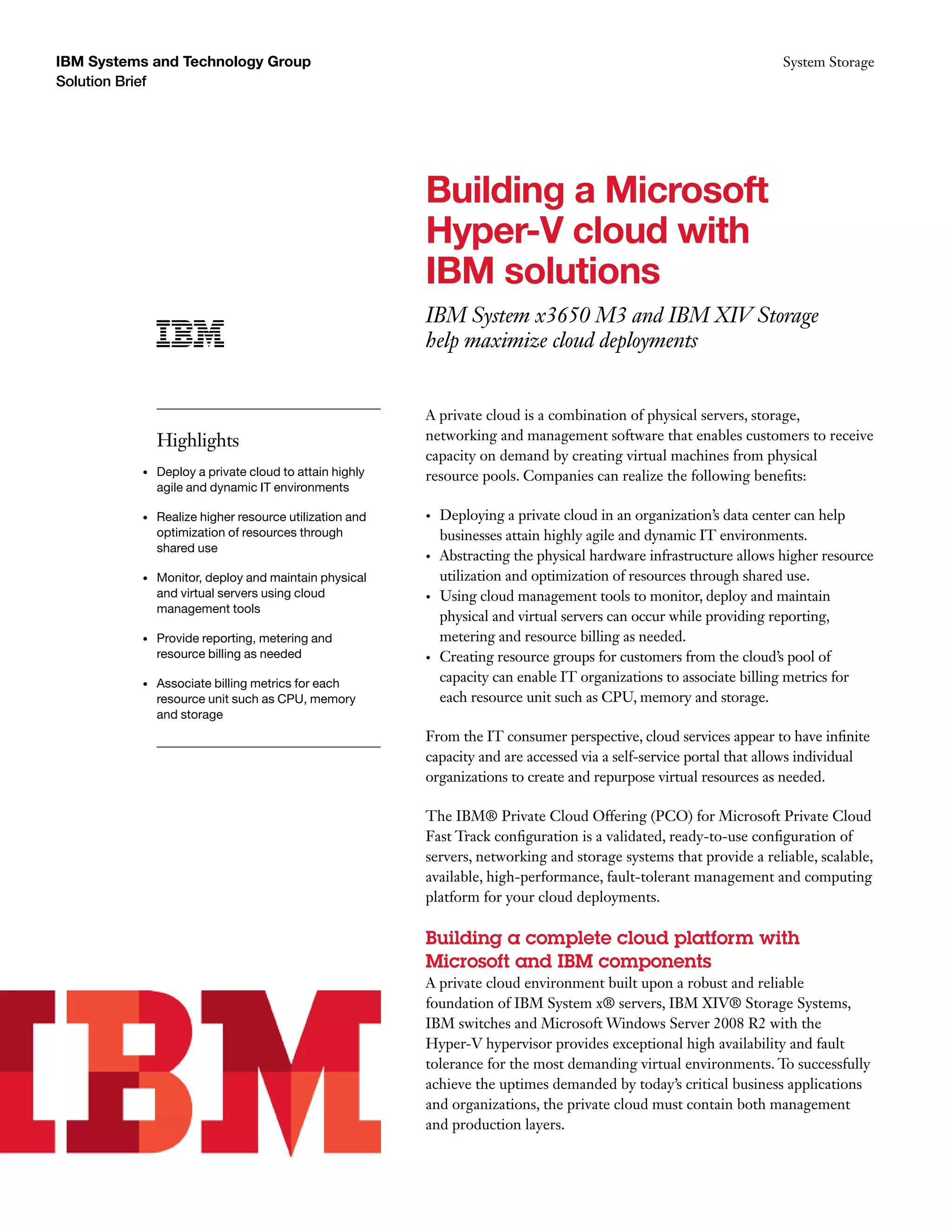 Building a Microsoft Hyper-V cloud with IBM solutions | PDF | Operating Systems | Computer ...