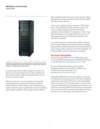 IBM Storwize V7000 Unified: Safeguarding your critical data | PDF