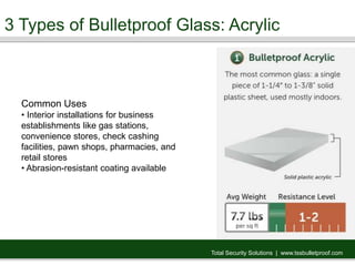 Understanding Bulletproof Glass and Bullet Resistant Barriers | PPTX