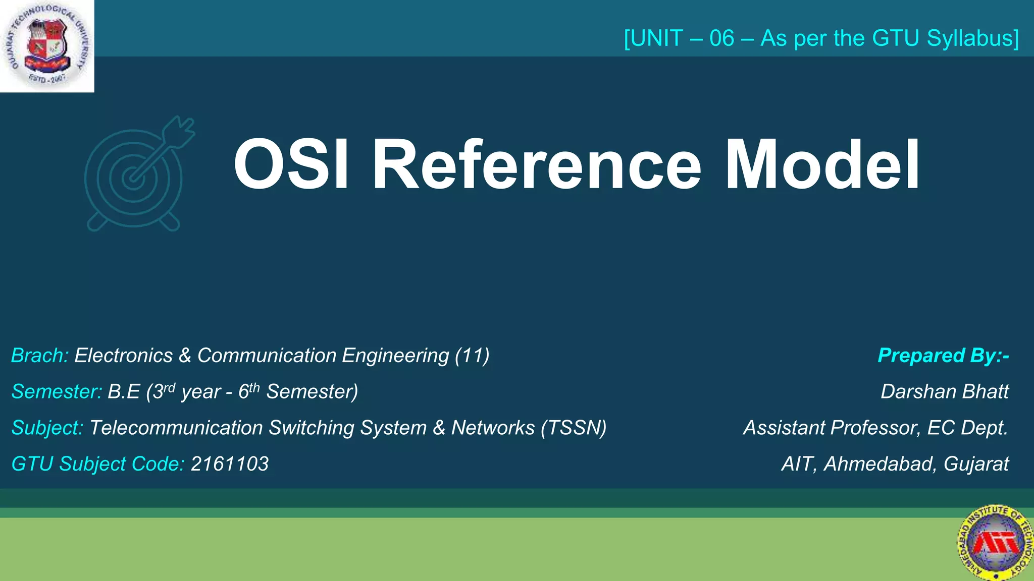 Overview of an OSI reference Model | PPTX