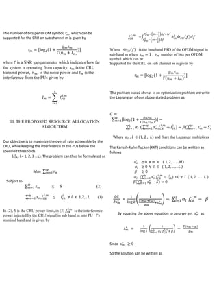 Resource allocation in OFDM based cognitive radio system | PDF | Internet of Things | Internet