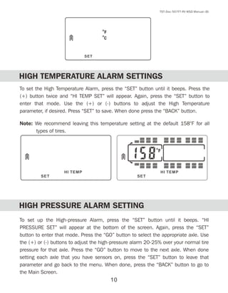 Wireless Tire Pressure and Temperature Monitoring System Intruction Manual | PDF