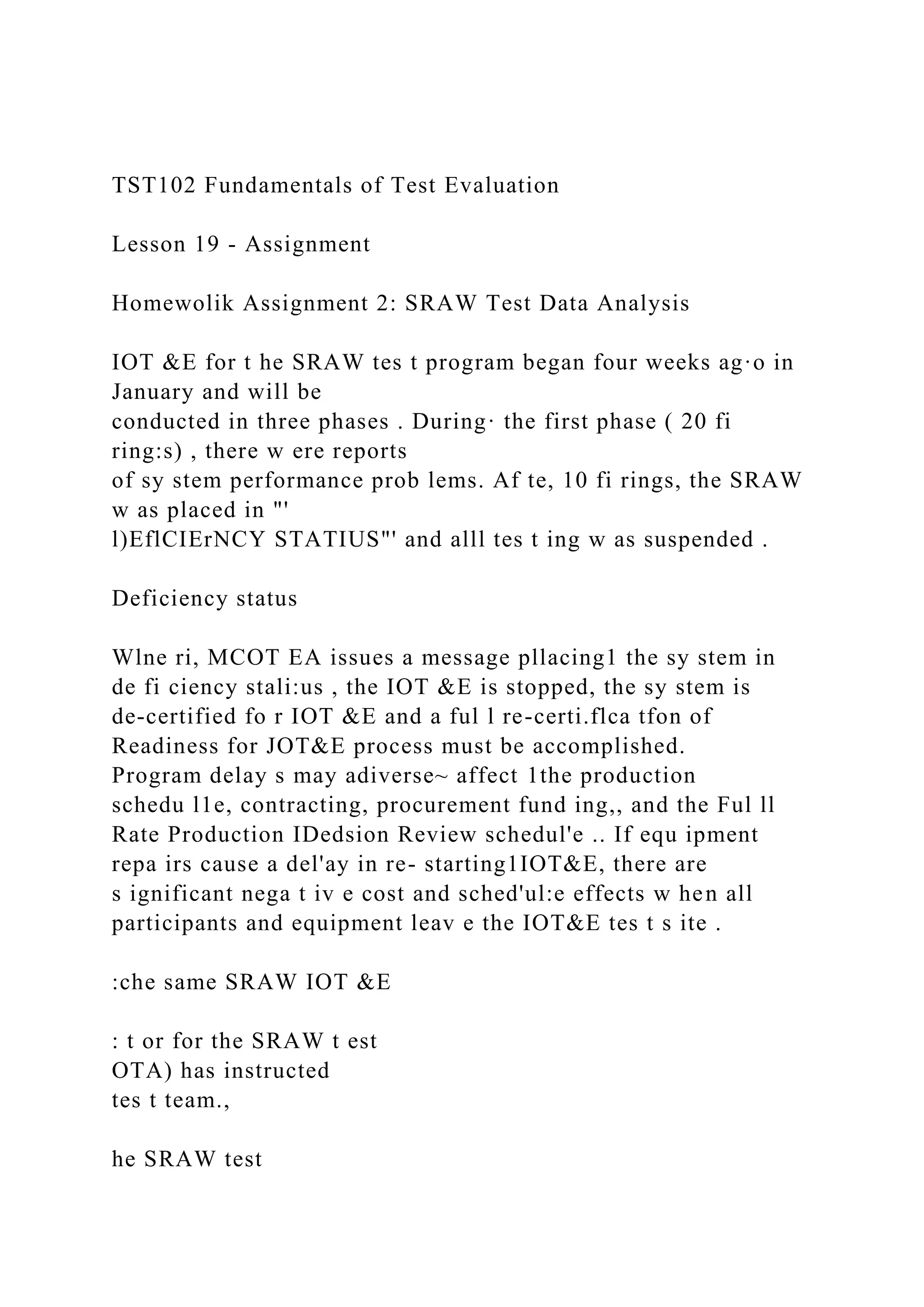 TST102 Fundamentals of Test Evaluation Lesson 19 - Assignm.docx