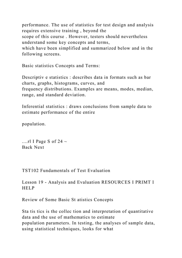 TST102 Fundamentals of Test Evaluation Lesson 19 - Assignm.docx