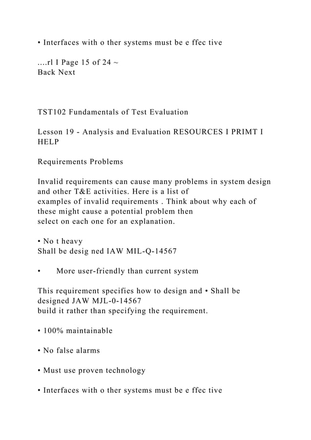 TST102 Fundamentals of Test Evaluation Lesson 19 - Assignm.docx