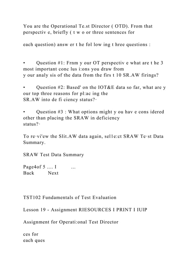 TST102 Fundamentals of Test Evaluation Lesson 19 - Assignm.docx