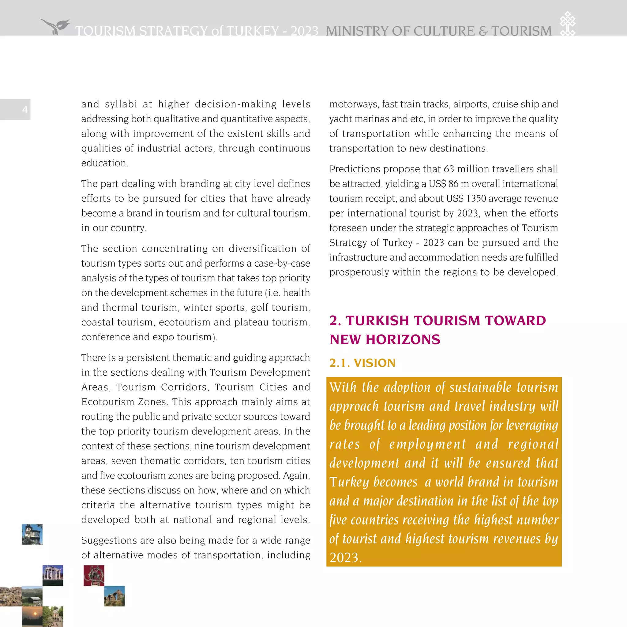 Tourism Development Strategy for Turkey 2020 | PDF