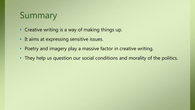 Basic introduction to creative writing. | PPT