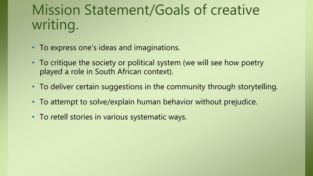 Basic introduction to creative writing. | PPT