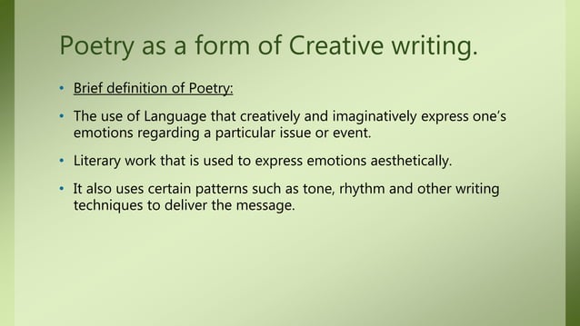 Basic introduction to creative writing. | PPT