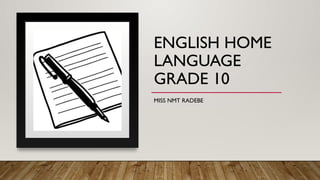 English Home Language Grade 10 lesson on Tenses | PPTX