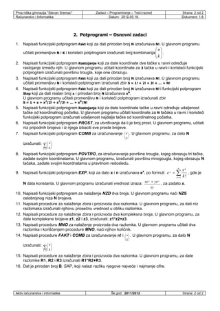 3. razred - Programiranje - zadaci za vežbu | PDF