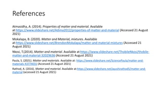 Matter and material | PPT