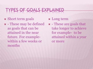 Setting Goals | PPTX