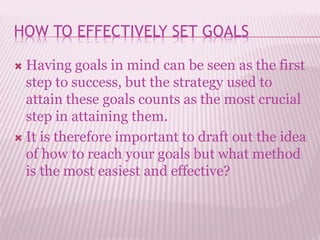 Setting Goals | PPTX