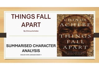 Things Fall Apart Character Analysis English HL | PDF