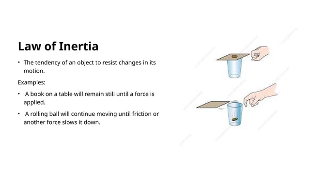 INERTIA AND NEWTON'S FIRST LAW OF MOTION | PPTX | Physics | Science