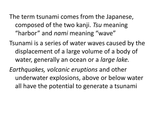 Tsunami | PPTX | Geography | Science