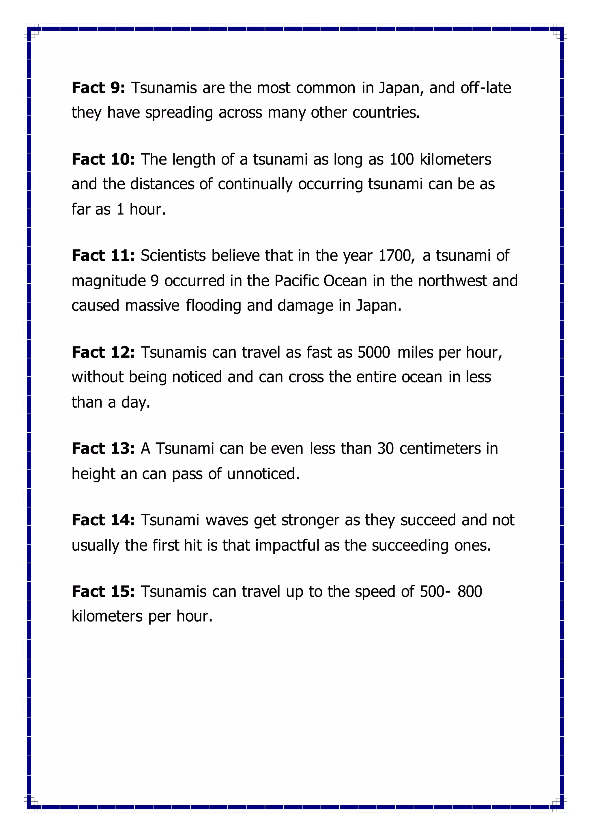 project on Tsunami | DOCX