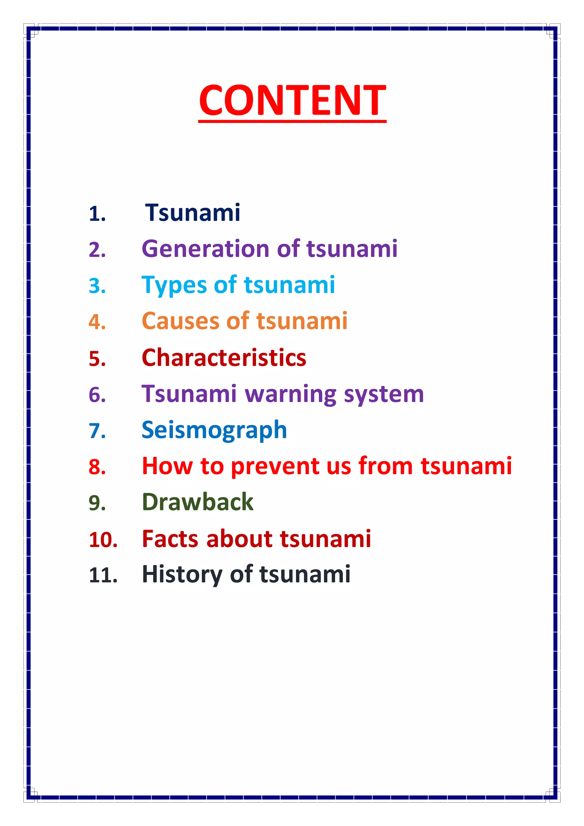 project on Tsunami | DOCX