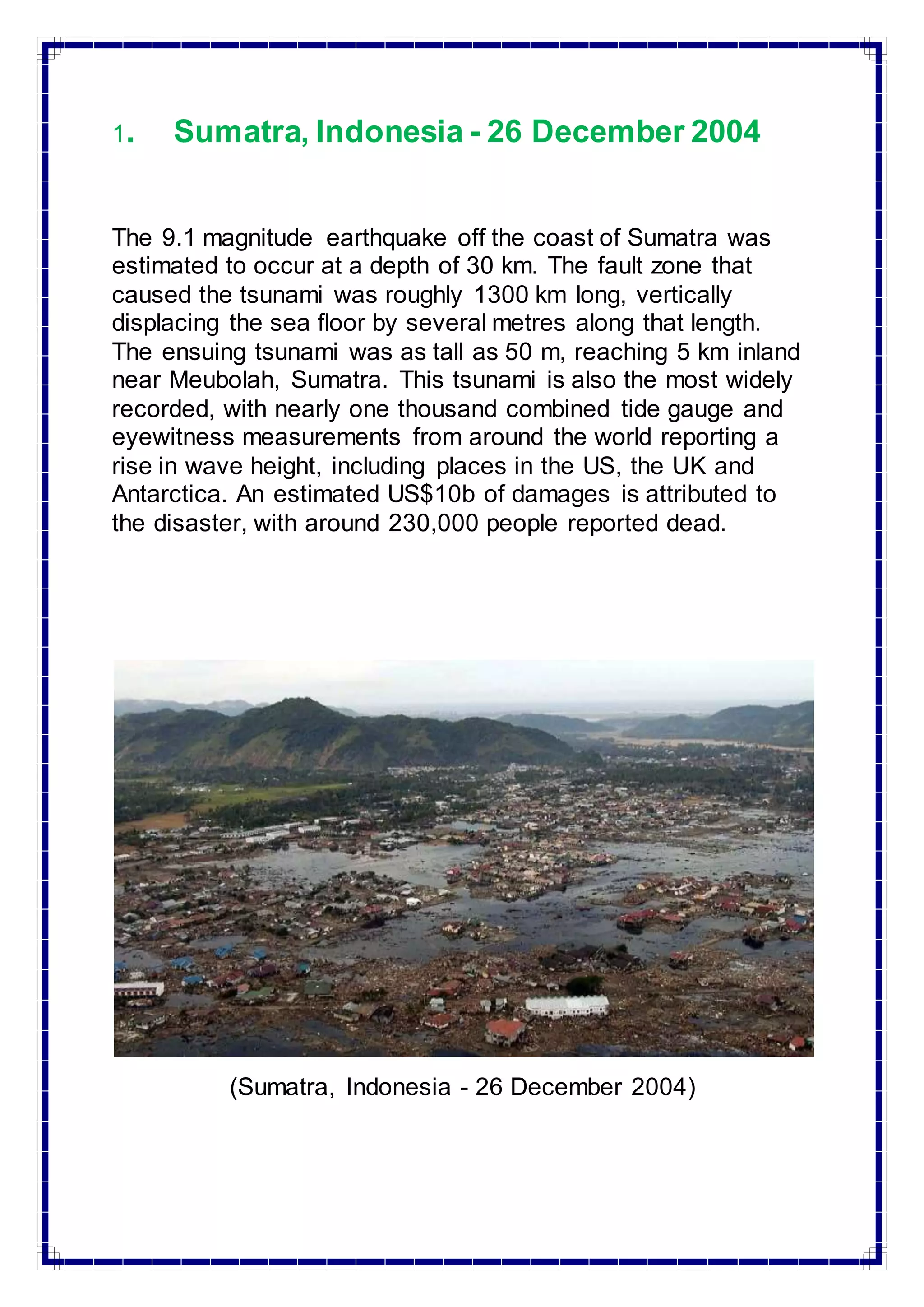 project on Tsunami | DOCX