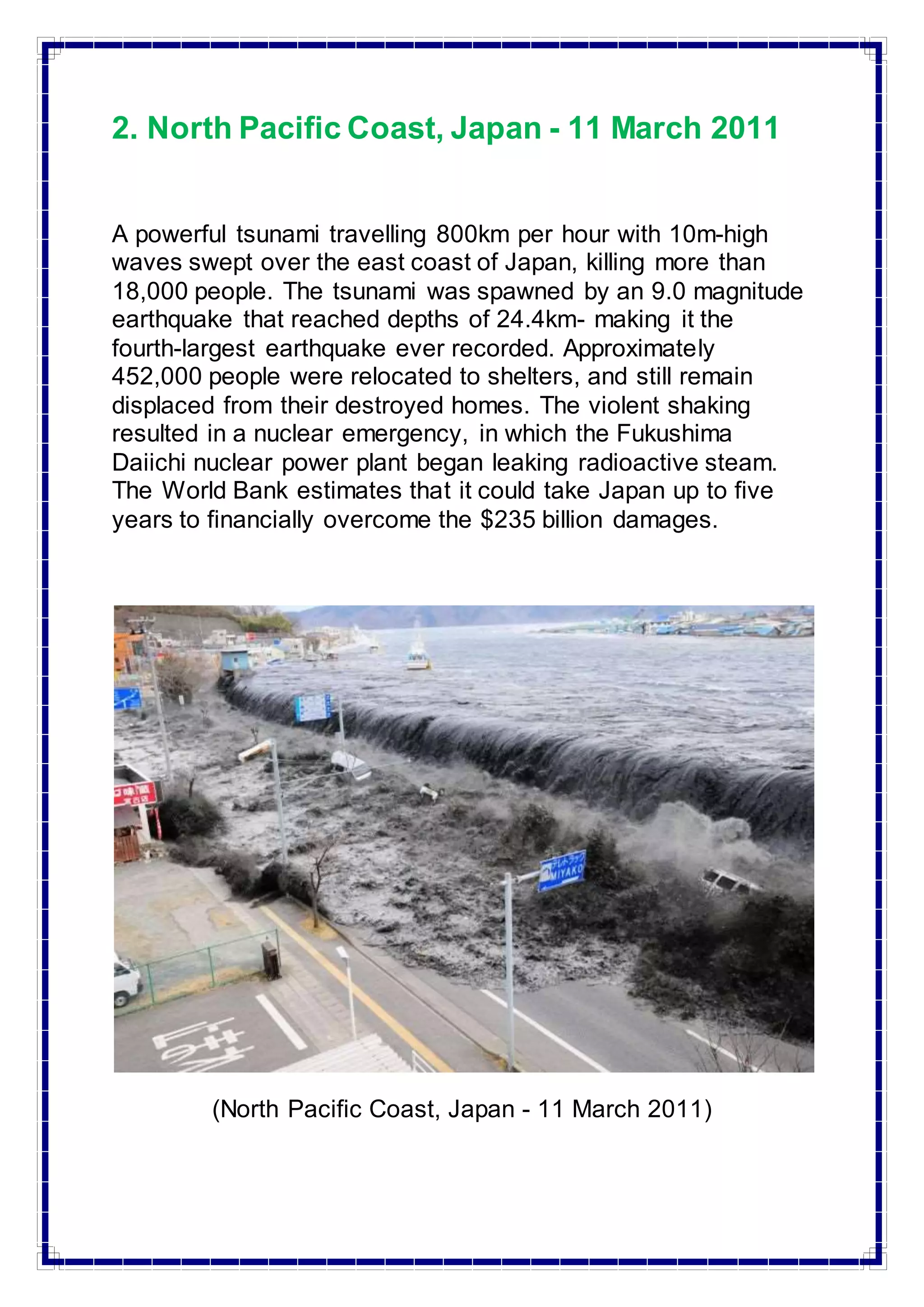 project on Tsunami | DOCX