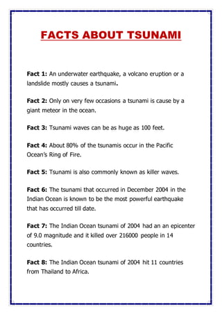 project on Tsunami | DOCX