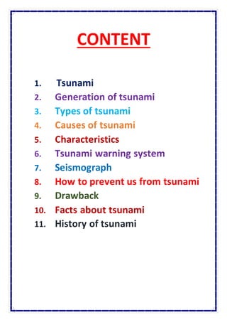 project on Tsunami | DOCX