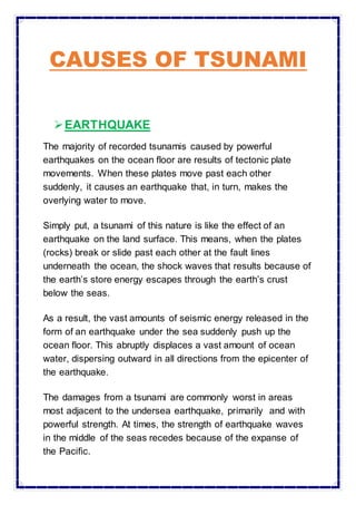 project on Tsunami | DOCX