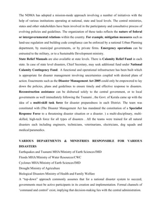 Tsunami on 26th December,2004 Current National Disaster Management ...