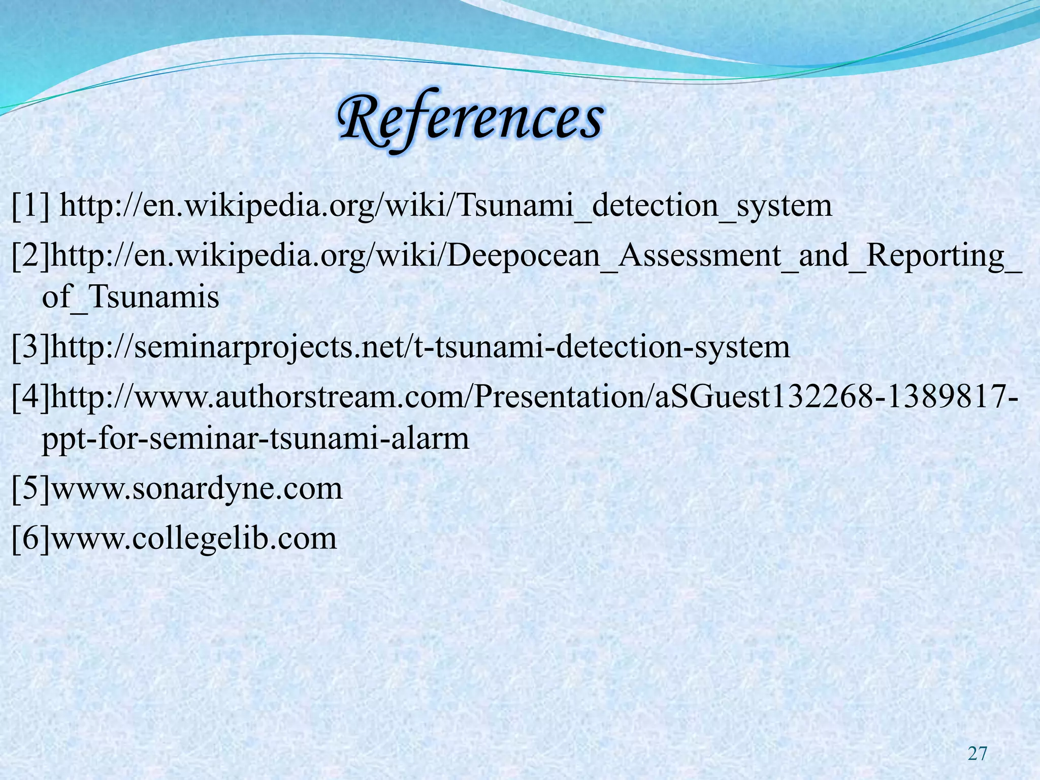 Tsunami Detection System Ppt