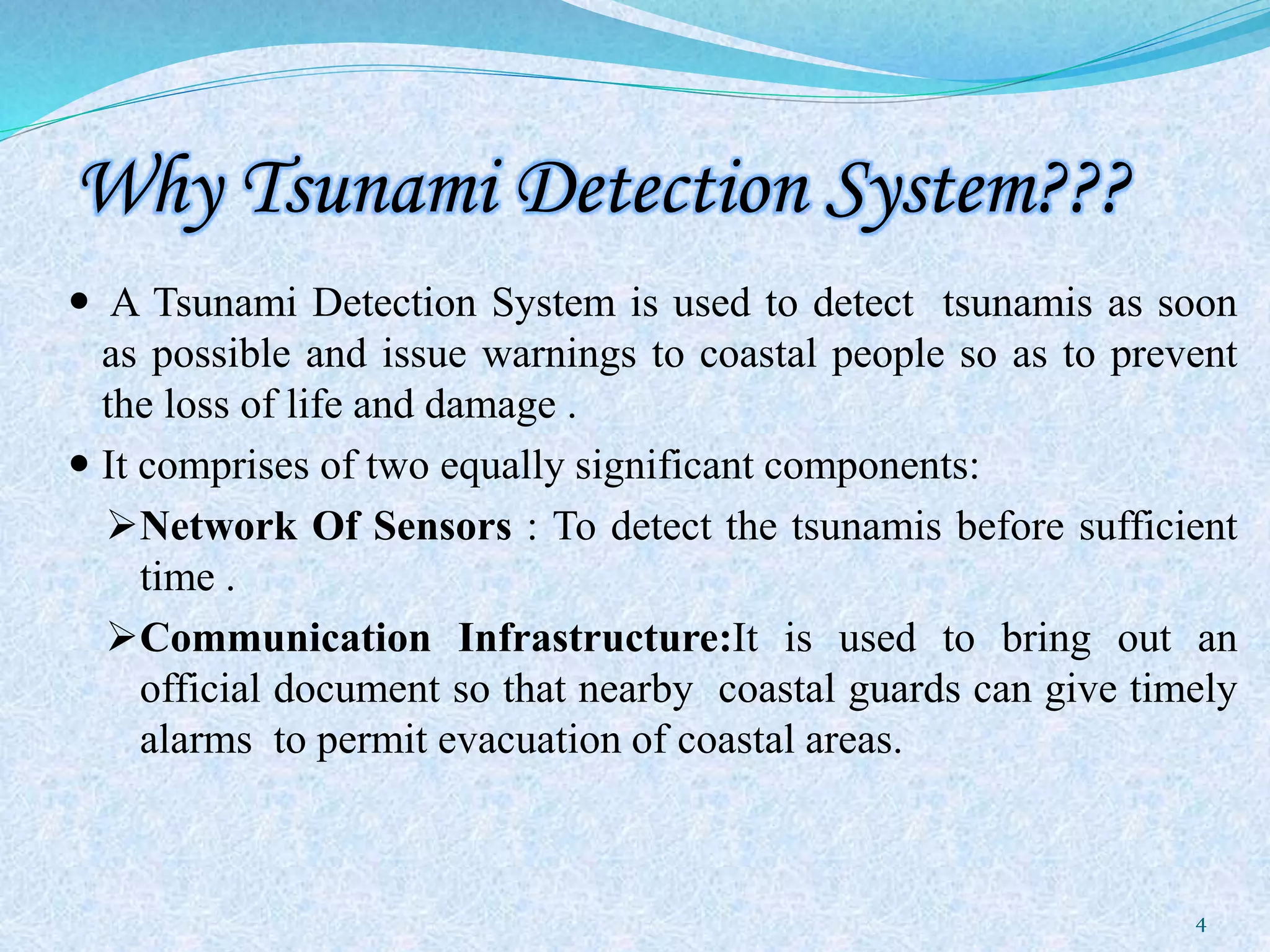 Tsunami Detection System Ppt
