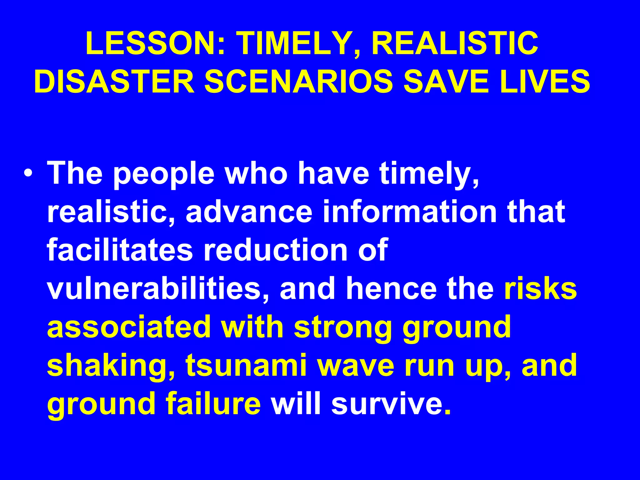 TSUNAMI DISASTERS PART 6: LEARNING FROM GLOBAL DISASTER LABORATORIES | PPTX