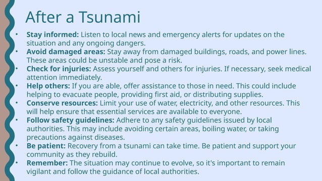 Tsunami definition effect and causes prevention major tsunami | PPTX