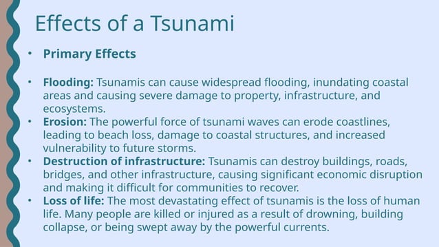 Tsunami definition effect and causes prevention major tsunami | PPTX