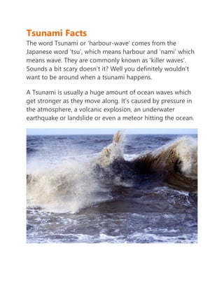 Tsunamis Facts