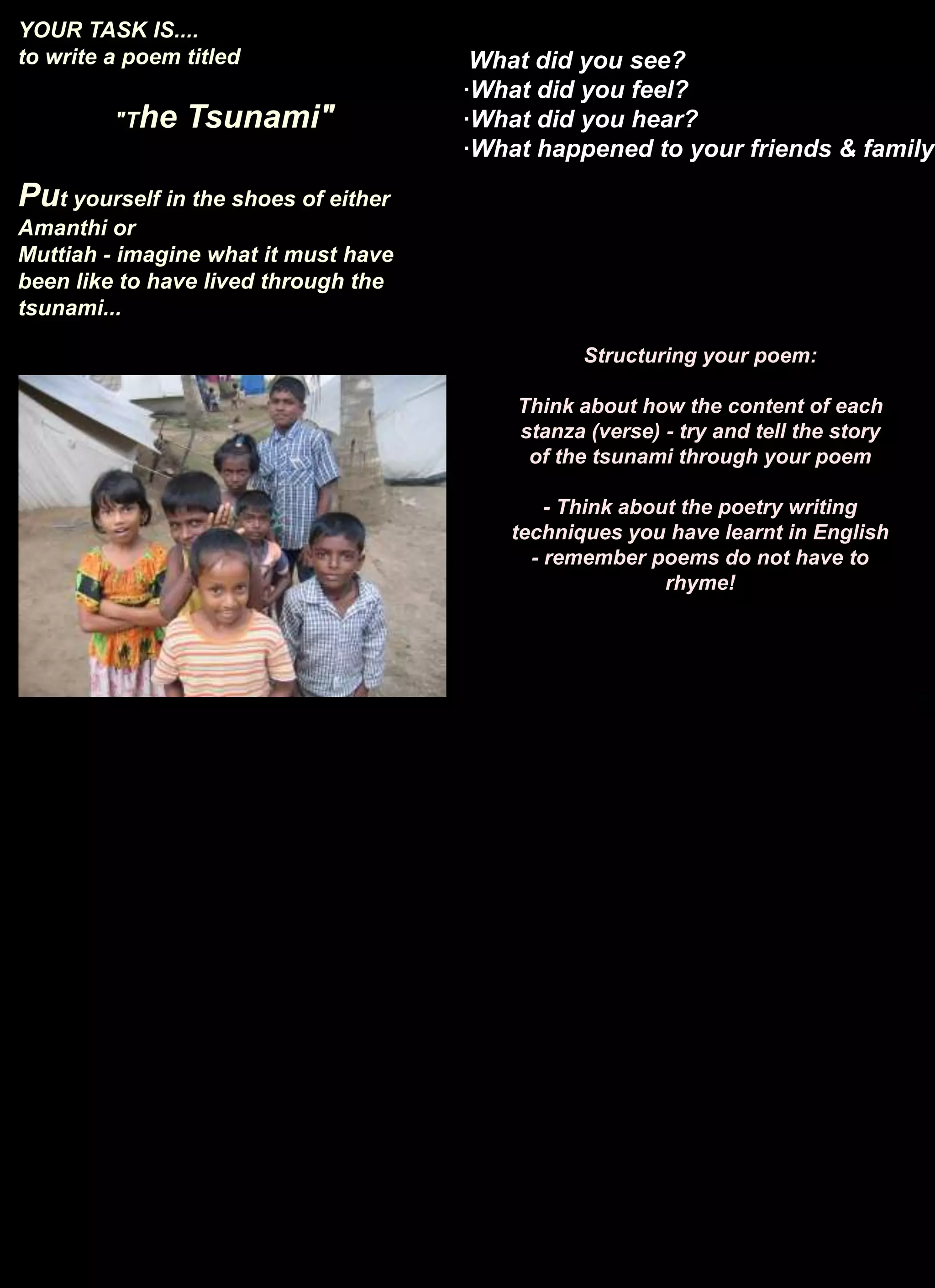 Tsunami Poem | PPTX