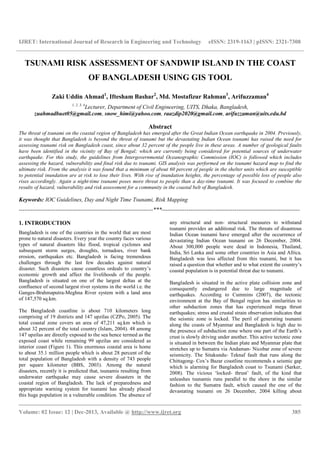 Tsunami risk assessment of sandwip island in the coast | PDF