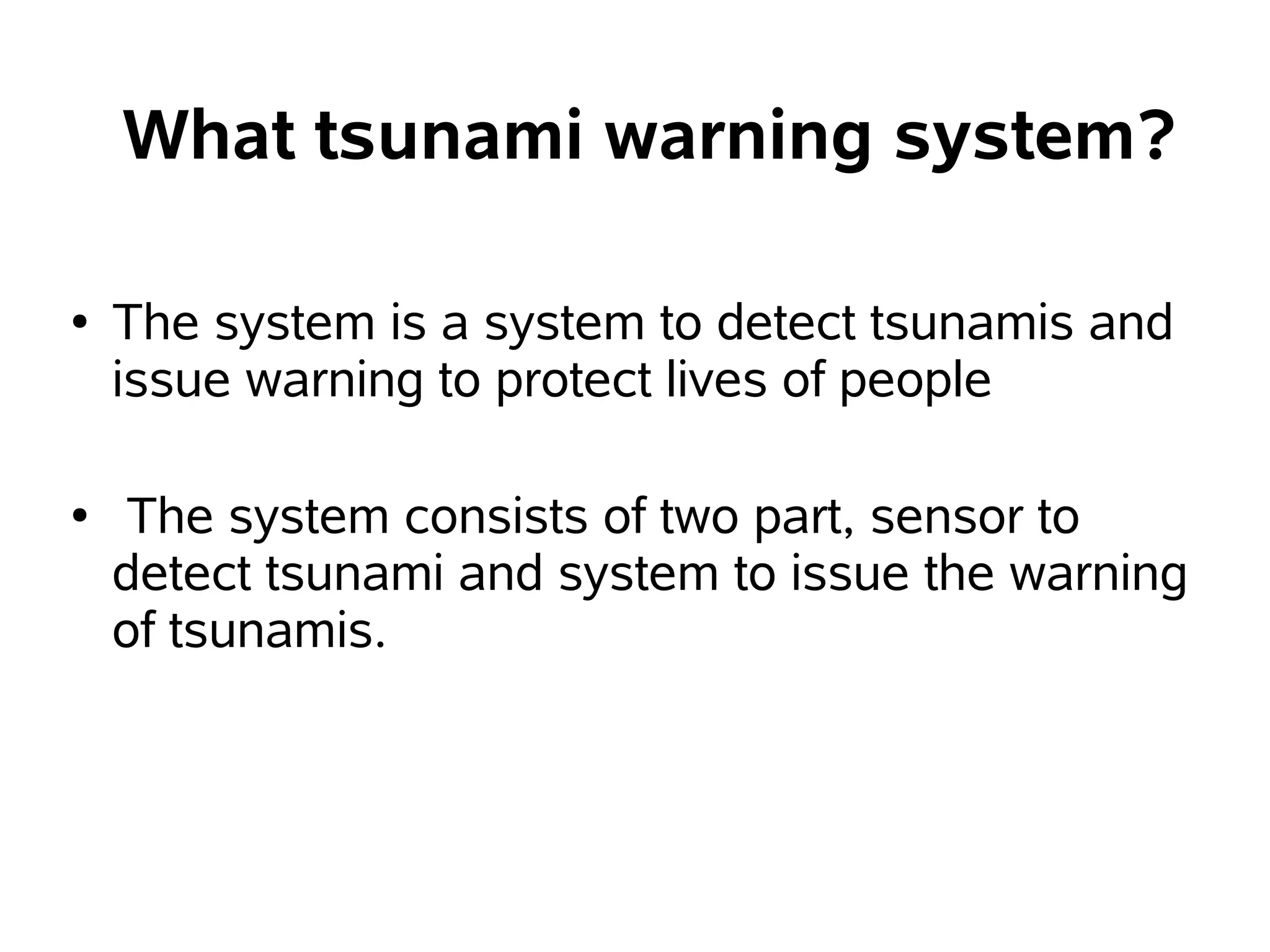 Tsunami warning system | PPT