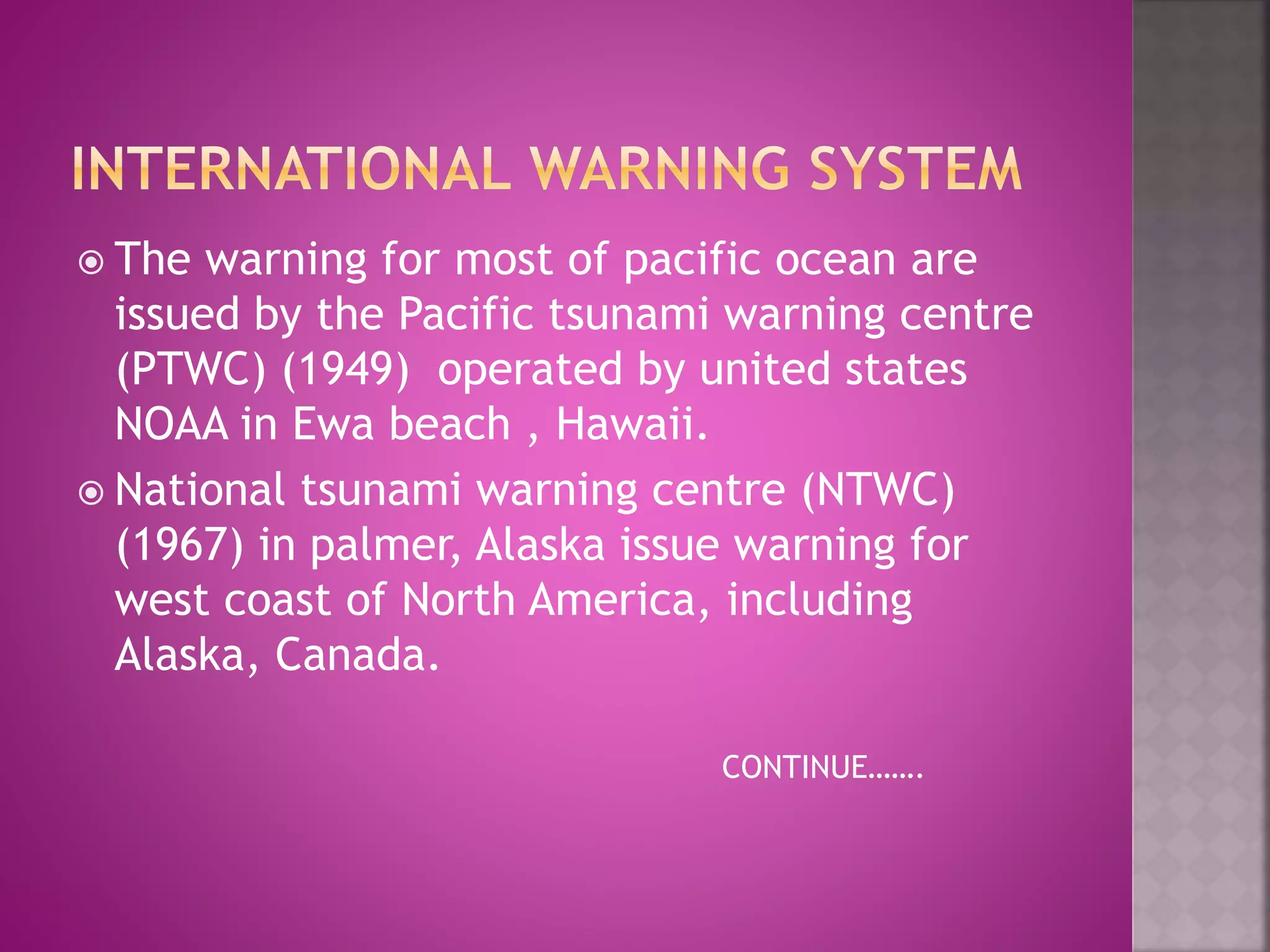 Tsunami warning system | PPTX