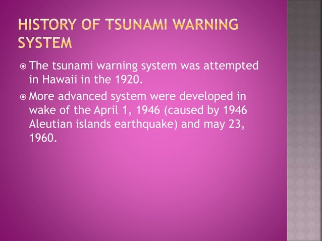 Tsunami warning system | PPTX | Geography | Science