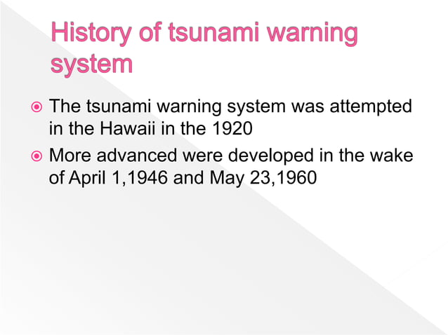 Tsunami warning system | PPTX | Geology | Science