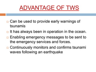 Tsunami warning system udit dixit | PPTX