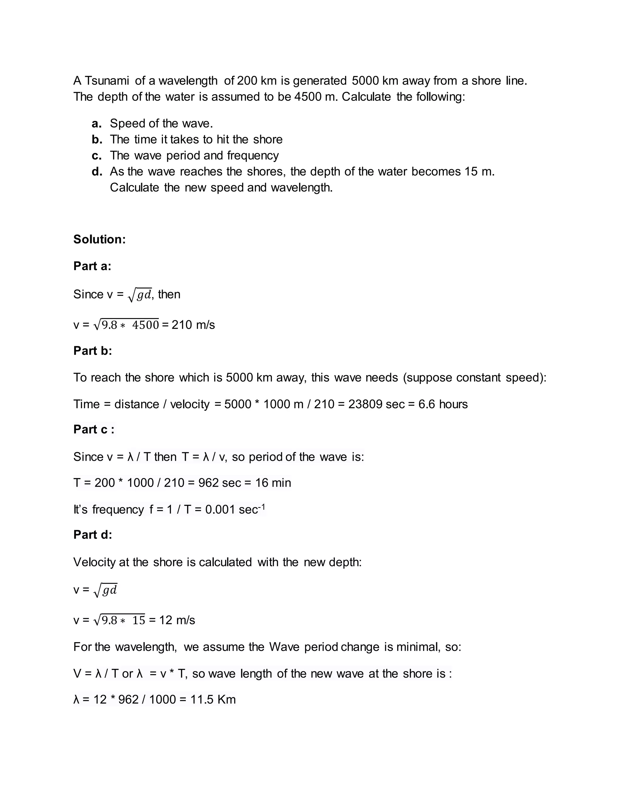 Tsunami waves | DOCX