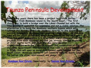 Tsunza peninsula plots for SAle in Mombasa Kenya, a great real estate ...