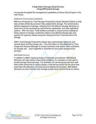 3 Step Path to Storage Cloud Services using IBM System Storage | PDF